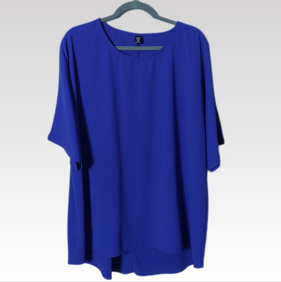 SHEIN | Tops | Basic Shell Blouse 2x Royal Blue Shirt Light Casual ...